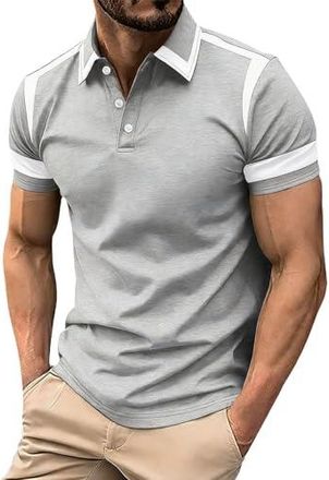 Generic Polo d&eacute;t&eacute; pour homme &agrave; manches courtes, pull d&eacute;contract&eacute; &agrave; col polo, coupe ajust&eacute;e, confortable, doux &agrave; porter et l&eacute;ger, pour l&eacute;t&eacute;, les activit&eacute;s quot