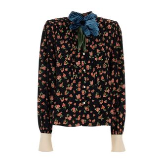 Valentino Garavani Bedruckte Krepp-Bluse - - Blouses & Shirts - Damen - Mehrfarbig - 2XS