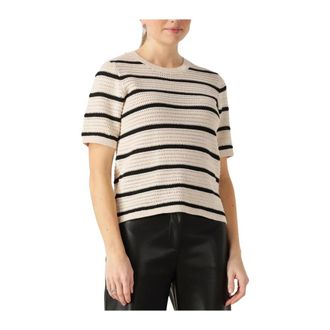 Selected Beiges Strick O-Neck T-Shirt - - Knitwear - Damen - Beige - M