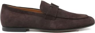 Tod's Tods Loafer - Slip-On Brown Calf Suede Flat Shoes - Gr. 11 - in Schwarz - f&uuml;r Damen