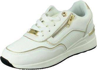 Spot On Elle Sport F7R545 Baskets décontractées à lacets avec fermeture éclair et mousse à mémoire de forme pour femme, blanc, 38 EU