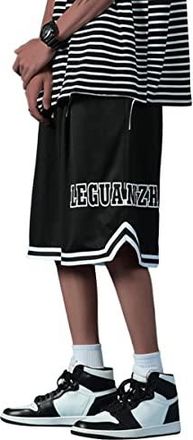 ORANDESIGNE Shorts Noir de Basket Homme Séchage Rapide Shorts de Plage Respirant Outdoors Shorts de Sports Eté Bermuda Casual Pantalons de Survêtement D Noir XL