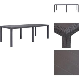 vidaXL Gartentisch Braun 220x90x72 cm Kunststoff Rattan-Optik - Gartentisch - Esstisch - Rattan Optik - Kunststoffe M&ouml;bel - Wetterfest