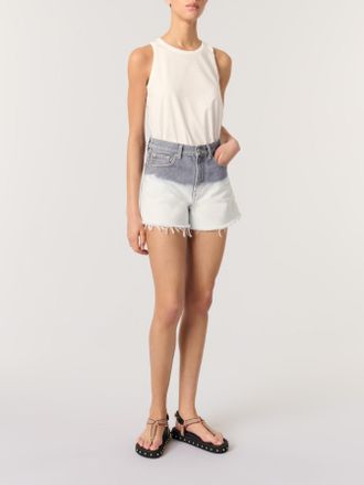Maje Short En Denim Tie & Dye - Gris - Taille 34 - Maje