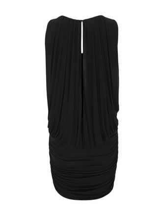 Saint Laurent Draped Ruched Jersey Minidress - Black