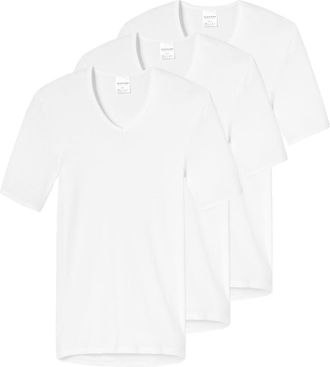Schiesser Original Classics Feinripp - Unterhemd/Shirt Kurzarm - 3er Pack (7 Weiß)