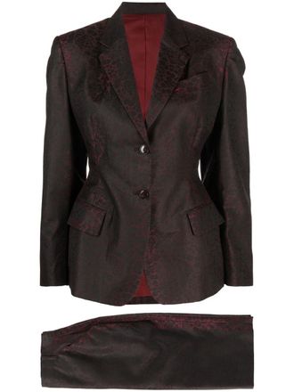 Jean Paul Gaultier tailleur-jupe en jacquard (2000) - Rouge