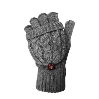 TOSKATOK Damen Womens Kabel Strick weiche Winter Wolle fingerless Handschuhe