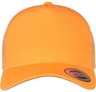 Flexfit Unisex-Adult Neon Retro Trucker Baseball Cap, Neonorange, one Size