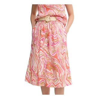 La Petite Francaise Juliette Bedruckter Midi-Rock mit Kn&ouml;pfen - - Skirts - Damen - Mehrfarbig - XL