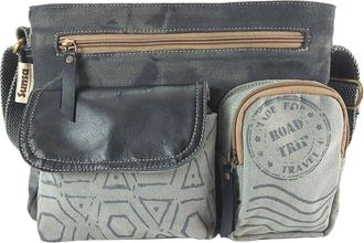 Sunsa Handtasche Damen Umh&auml;ngetasche aus Canvas & Leder. Tasche in Vintage Stil. Nachhaltige Crossbody Bag-Gro&szlig;e Kapazit&auml;t mit mehreren F&auml;chern