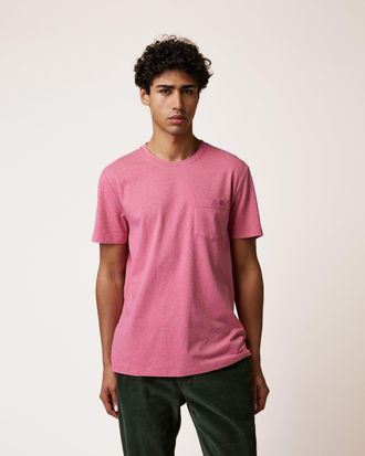 Faguo T-shirt rose fonc&eacute; coton
