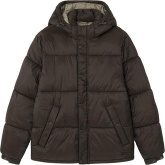 Springfield Herren Chaqueta Ripstop Abullonada Con Capucha Desmontable Jacke, Braun Bedruckt, Large