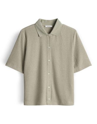 OPUS Poloshirt Poloshirt mit dezenter Rippstruktur Lockerer Schnitt, Knopfleiste, Polokragen