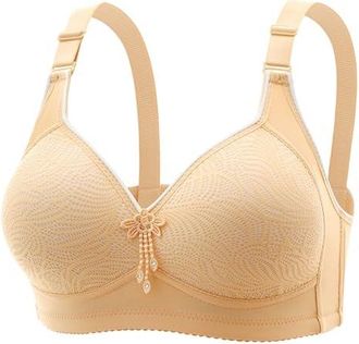 Generic Soutien-gorge tendance d&eacute;contract&eacute; respirant sans anneau en acier pour femme, kaki, 64