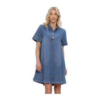 Moss Copenhagen Alena 2/4 Kleid - - Dresses - Damen - Blau - M