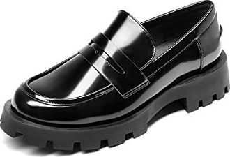 Dream Pairs Mocassins à semelle à crampons pour femme - Mocassins habillés et décontractés pour le travail et le travail, Black-Pat, 40 EU