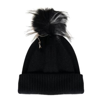 Patrizia Pepe Wollm&uuml;tze mit Bommel - - Accessories - Damen - Schwarzk - ONE SIZE