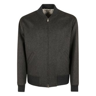 Lardini Bomber en laine &agrave; bords c&ocirc;tel&eacute;s - Homme - Vestes - Gris - Taille: 2XL