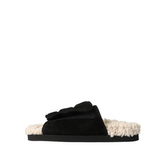 Gia Borghini Wildleder Shearling Sandalen - - Shoes - Damen - Schwarzk - 38 EU