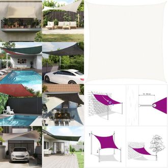 vidaXL Voile dombrage 160 g/m&sup2; Blanc 7x7 m PEHD - Voile dombrage - Protection solaire