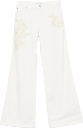 Ermanno Scervino Femme, Jeans, Blanc, Taille: 36 FR Jeans en denim brod&eacute;