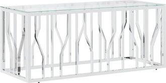 vidaXL Vidaxl - Table basse 110x45x45 cm acier inoxydable et verre