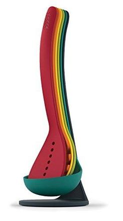 Joseph Joseph Nest Ustensils Plus - Ensemble de 5 Ustensiles en Nylon Aimantés, Cuillère, Cuillère à spaghettis, Louche, Ecumoires Livré avec son Porte Ustensiles -