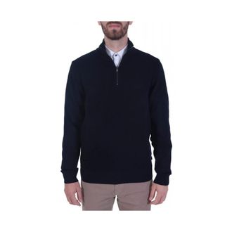 HUGO BOSS Madan Halbrei&szlig;verschluss-Strickpullover - - Knitwear - Herren - Blau - 3XL