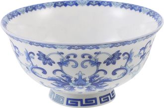 Happyyami Vintage Keramik Sch&uuml;ssel Gro&szlig;e Suppenschale Ramen Bowl mit Retro Muster f&uuml;r Familie Restaurant und Feierlichkeiten