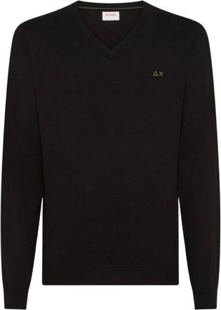 Sun 68 Homme, Pulls, Noir, Taille: 2XL Pull col en V noir Style moderne