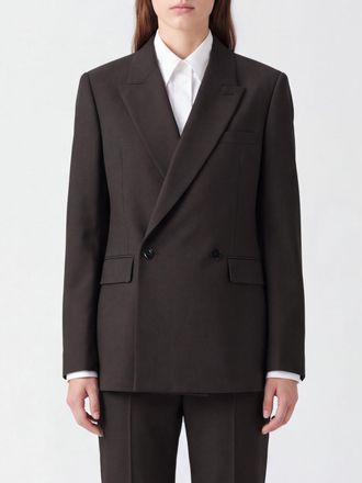 Christophe Lemaire Blazer court crois&eacute; en laine m&eacute;lang&eacute;e &agrave; revers classiques