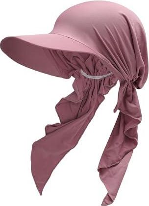 ZLYC Bandeau chimio pour femme avec visière à visière pré-nouée et légère, Violet uni et blanc, Taille unique