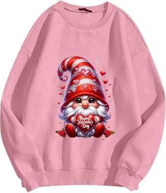 Generic 2026 Sweat-shirt &agrave; col rond pour homme et femme pour la Saint-Valentin, rose, XXL