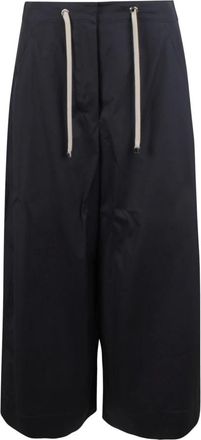 Max Mara Femme, Pantalons, Bleu, Taille: 36 FR Pantalon large en popeline avec taille couliss&eacute;e