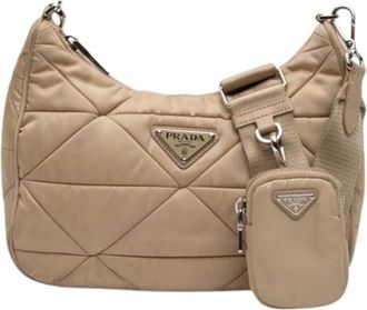 Prada Sac bandouli&egrave;re matelass&eacute; en nylon pr&eacute;-aim&eacute; - Femme - Pre-owned - Beige - Taille: ONE Size