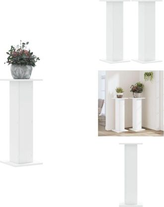 vidaXL Vidaxl - Pflanzenst&auml;nder 2 Stk. Wei&szlig; 30x30x80 cm Holzwerkstoff - Pflanzenst&auml;nder - Blumenst&auml;nder - Blumentopfst&auml;nder - Topfst&auml;nder