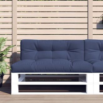 vidaXL Coussins de palette lot de 2 bleu marine tissu Vidaxl