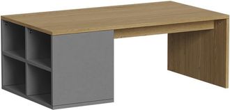 Vicco Couchtisch Kivo, Anthrazit/Eiche, 90 x 50 cm mit 4 offenen Fächern