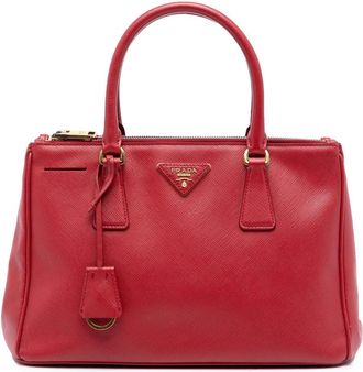 Prada Hobo Bags - Small Saffiano Lux Galleria Double Zip Satchel - Gr. unisize - in Rot - f&uuml;r Damen