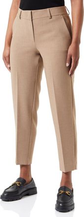 Selected Damen SLFRITA-RIA MW Crop Pant Mel NOOS Stoffhose, Camel/Detail:Melange, 36