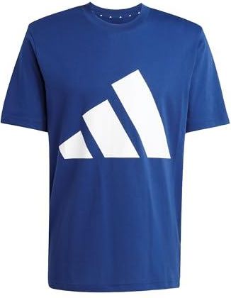 adidas Mens T-Shirt Grand Logo Essentials, Dark Blue/White, 4XL