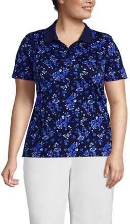 Lands End Supima-Poloshirt, Damen, Gr&ouml;&szlig;e:56-58 plus, Blau, Baumwolle, by Lands End