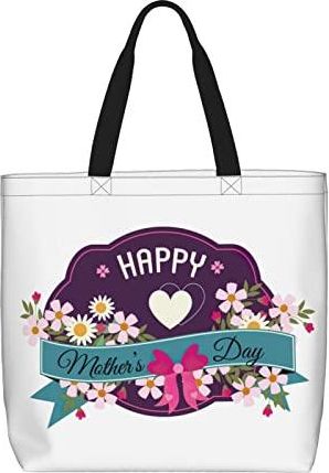 Generic Sac Fourre-Tout Bonne F&ecirc;te Des M&egrave;res Sac &Agrave; Main D&eacute;contract&eacute; De Grande Capacit&eacute; Lavables Sacs &Agrave; Main, Pour Shopping, Femmes, &Eacute;cole, Tous Les Jours