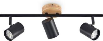 Lindby Plafonnier Xiomara &agrave; intensit&eacute; variable (Moderne) en Noir M&eacute;tal e. a. pour Salon & Salle manger (&agrave; 3 lampes, GU10), Luminaire Plafonnier, Lampe Plafon