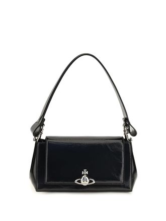 Vivienne Westwood Hazel Calfskin Leather Shoulder Bag - Black