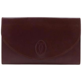 Cartier Sac clutch Must Line en cuir de veau doccasion - Femme - Pre-owned - Rouge - Taille: ONE Size
