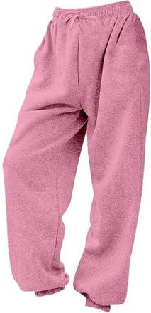 Generico Pantalon de surv&ecirc;tement large pour femme avec cordon de serrage taille haute pour femme, pantalon de surv&ecirc;tement doux et confortable, pantalon avec po
