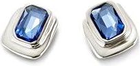 Uno De 50 Boucles doreilles en alliage de métaux plaqué argent sterling avec cristal à facettes bleues, taille unique, Argent, Pas de gemme