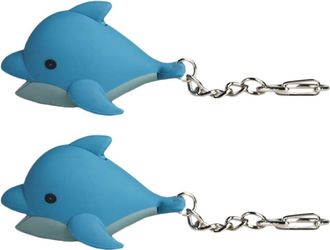 Valiclud Schl&uuml;sselanh&auml;nger mit leuchtendem f&uuml;r Fische, Sound, Schl&uuml;sselanh&auml;nger, Wal-, Cartoon-Paare, Ornament, Tier, Metall, Blau, 2 St&uuml;ck, blau, 6&times;3.8cm